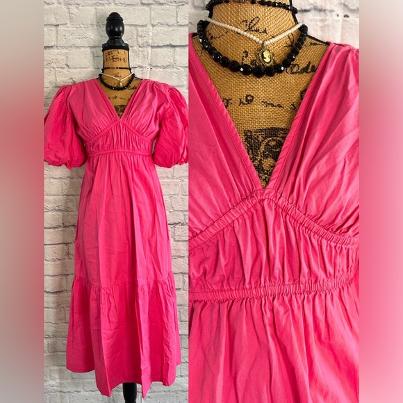 Jessica Simpson | Dresses | Jessica Simpson Pink Maxi Dress Puff ...